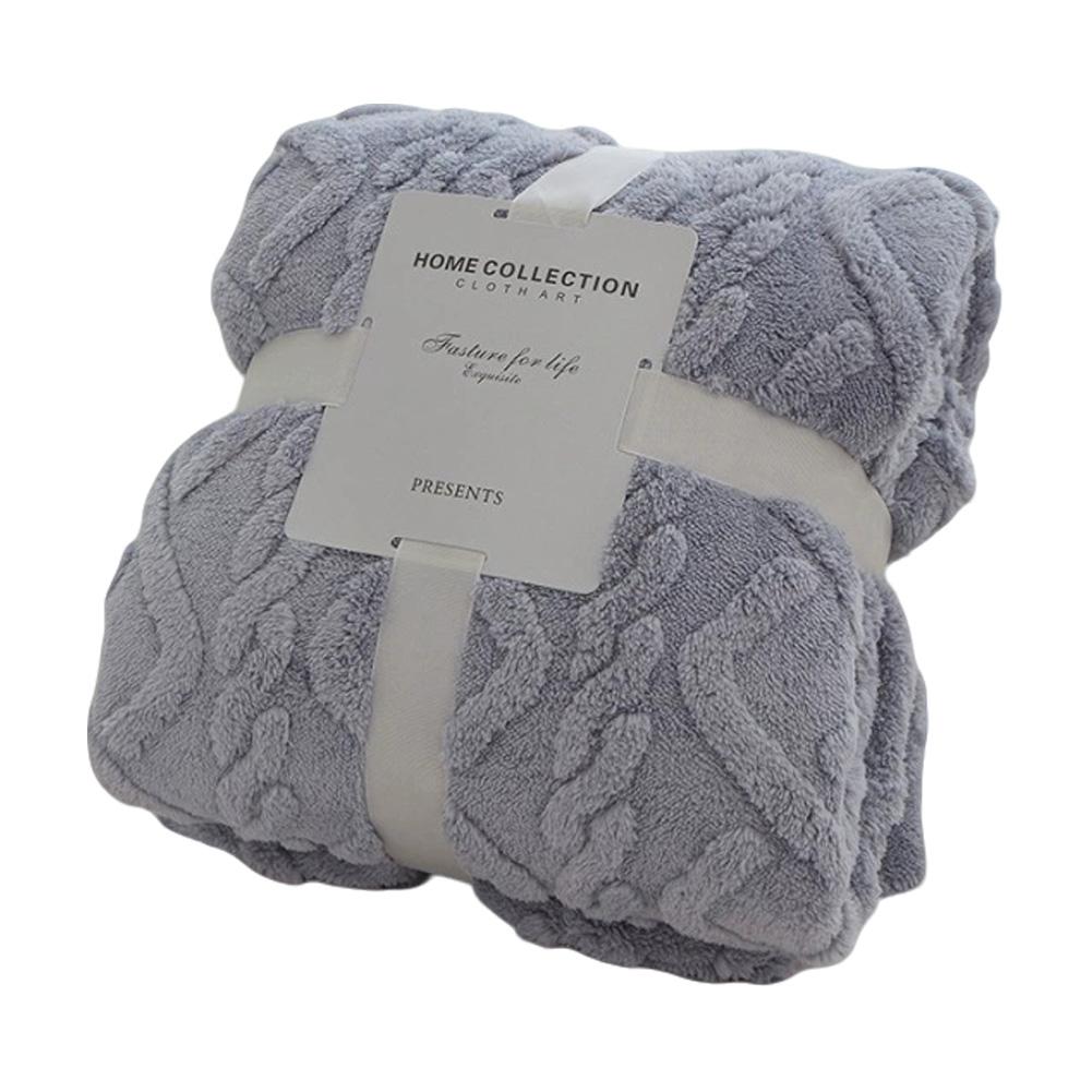 Home Collection Плед теплый с рельефной вязкой, 70x100 см, коричневый