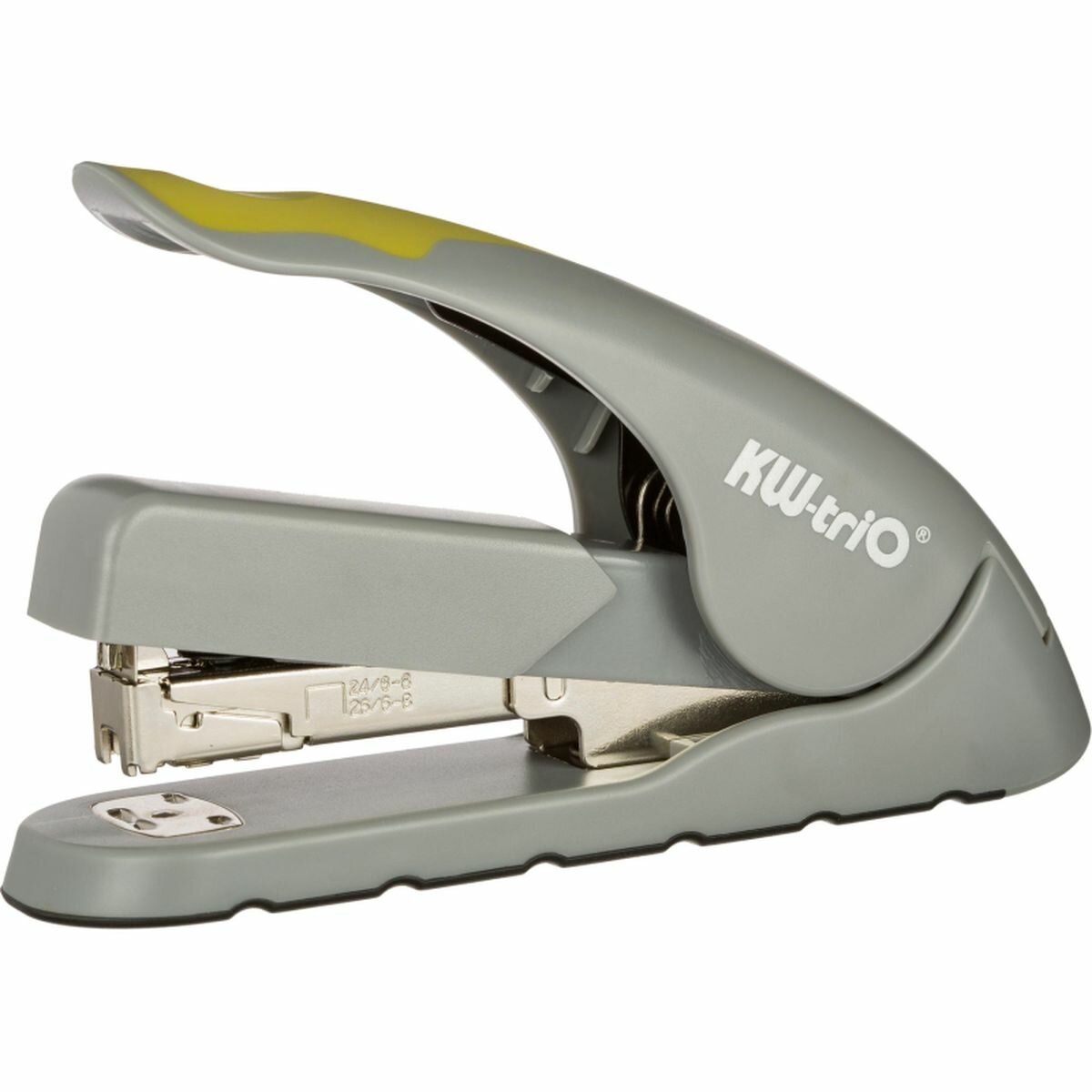 Степлер KW-Trio Lever-tech, №24/6 - 24/8, №26/6, до 40 листов, серый/зеленый (5618), 12шт.