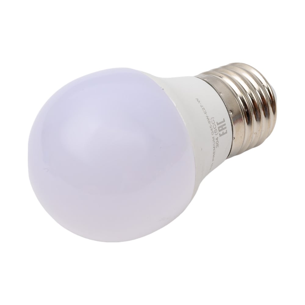 Светодиодная лампа Включай 6W E27 шарик 4000K 220V LED PREMIUM G45-6W-E27-W 1003895
