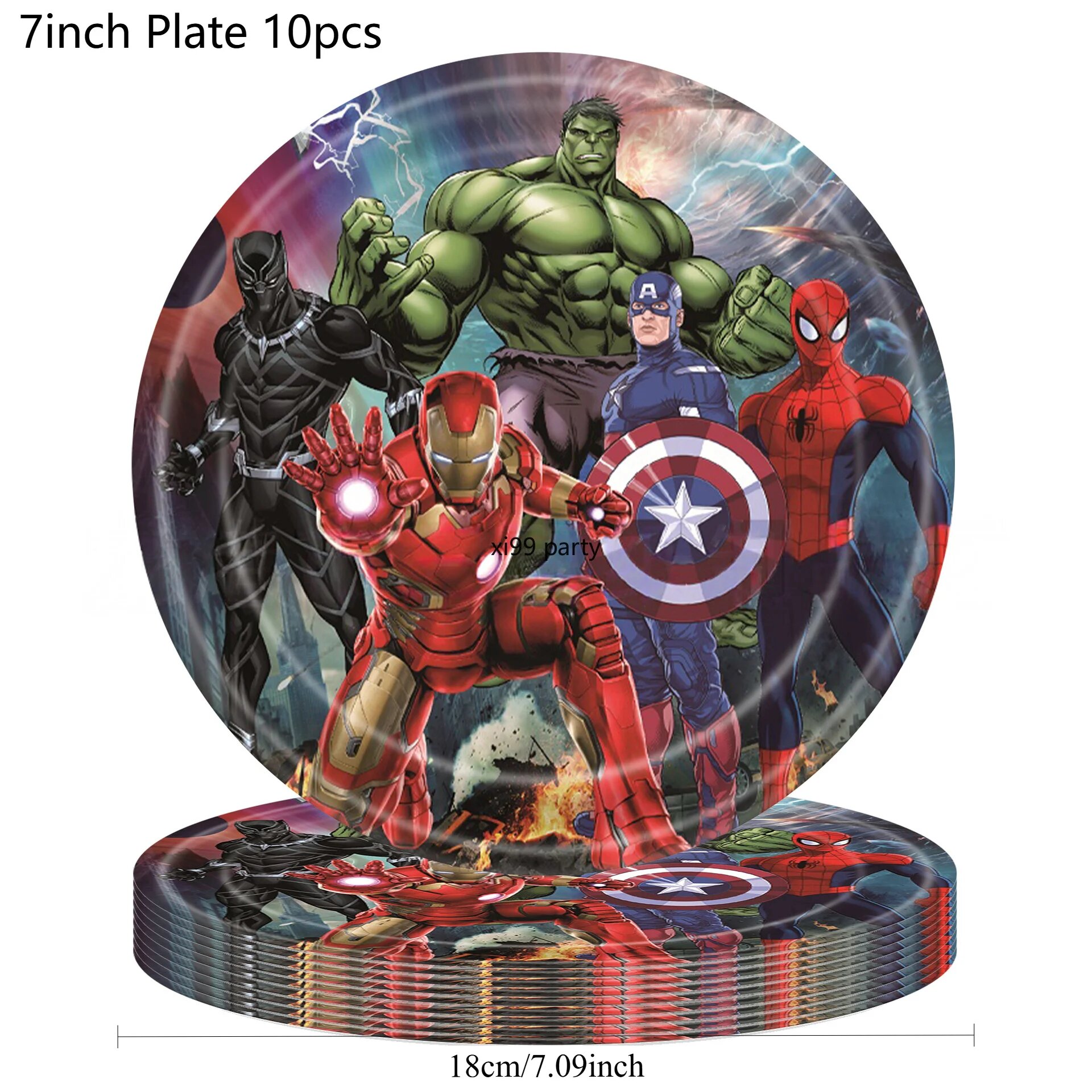 Набор для вечеринки Мстители Hasbro 119 предметов 7inch Plate 10pcs