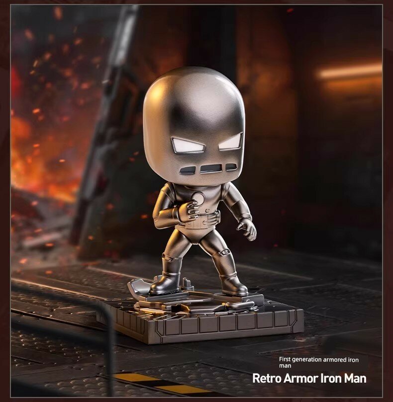 Фигурка Pop Mart Marvel Iron Man Chronicles Original Armor Iron Man, Подтвержденная после вскрытия, Официальный оригинал