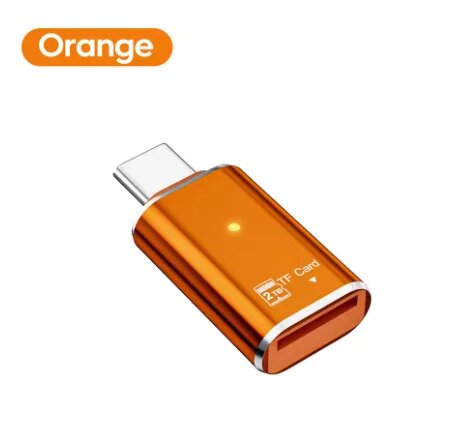 Мини-адаптер Для Чтения Карт Памяти Type-C Micro SD/TF Для Телефонов 15/16 ProMax, Оранжевый, orange