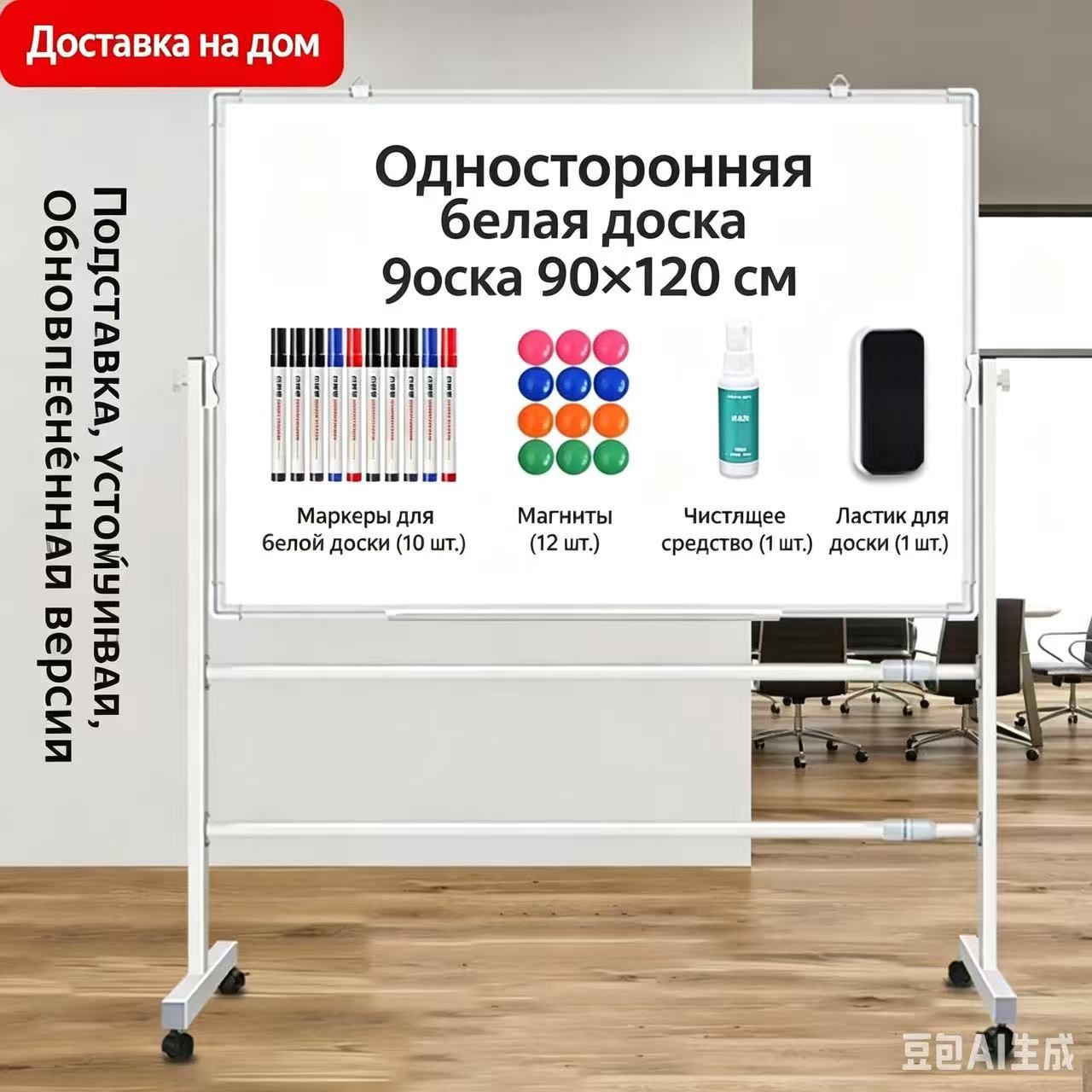 Доска поворотная магнитно-маркерная 90x120 см