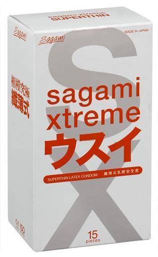 Презервативы Sagami Xtreme 0.04мм латексные, ультратонкие 15шт.