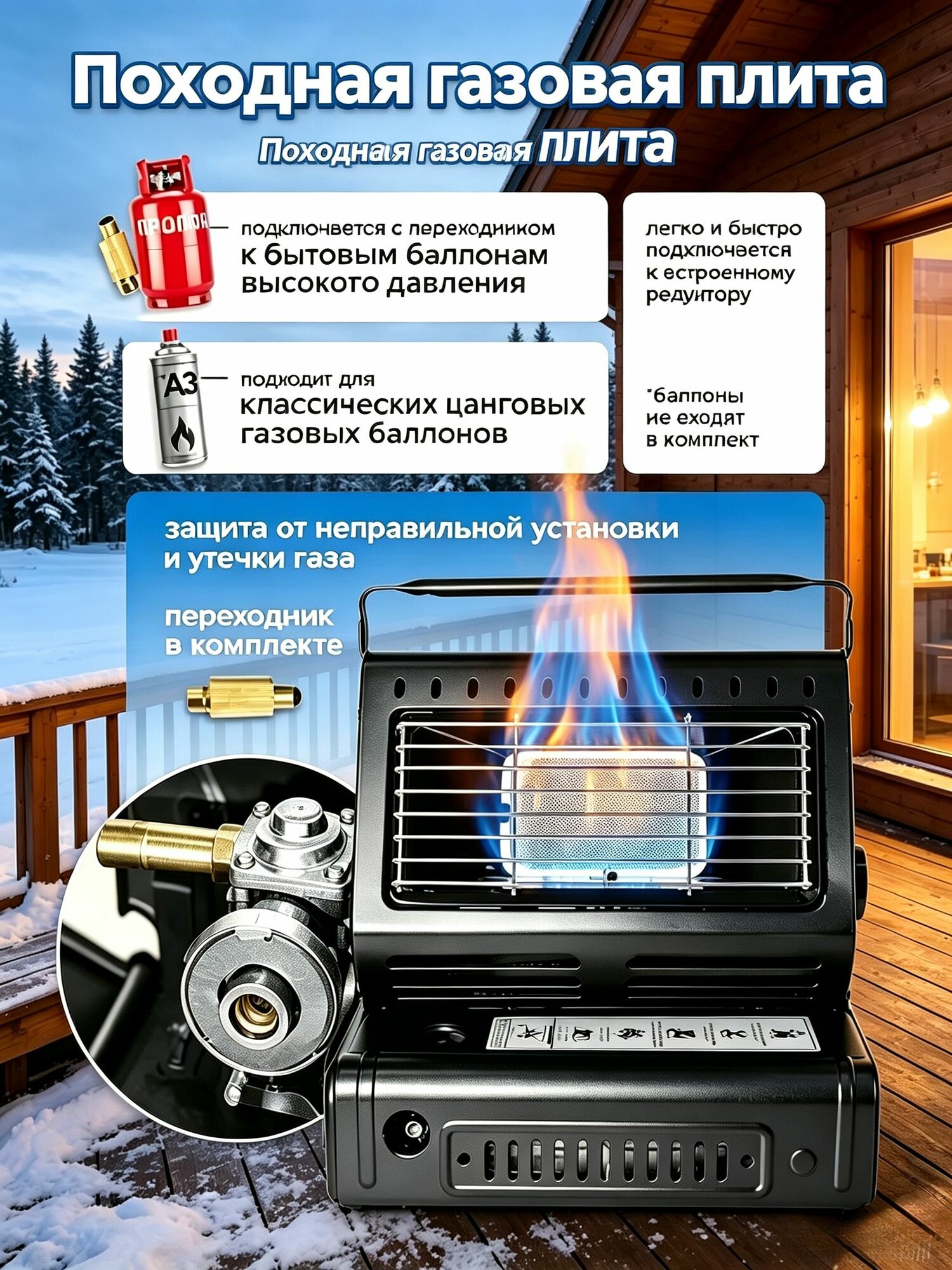 Уличный кассетный обогреватель портативная портативная печь для приготовления барбекю двойного назначения