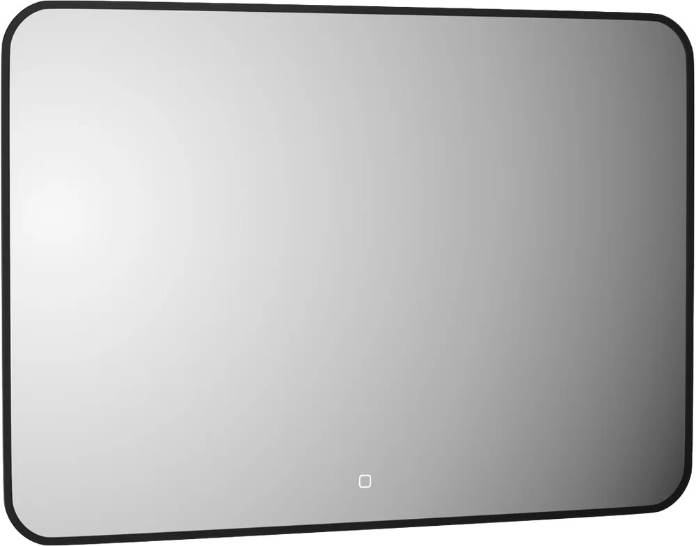 Зеркало Defesto Aura DF 2969SH 100x70 со светодиодной подсветкой, 100 см, с сенсорным управлением, черное, пластиковое, зеркало настенное в ванную
