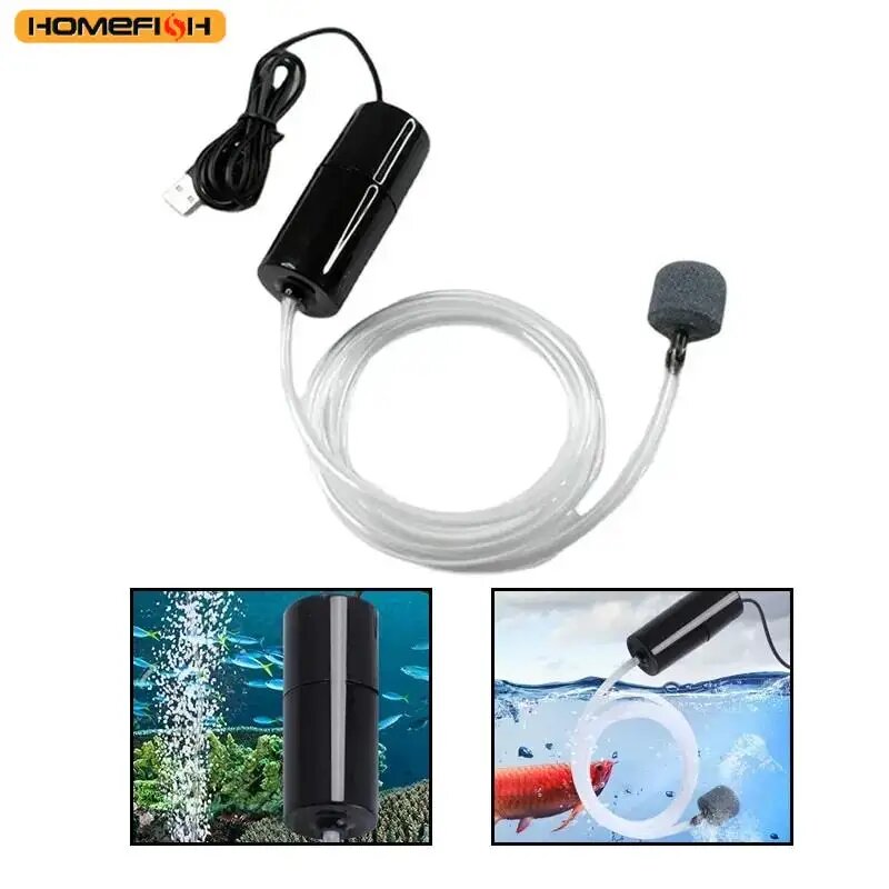 Портативный кислородный насос YTYIN для аквариума Black-SingleOutlet — фото 1