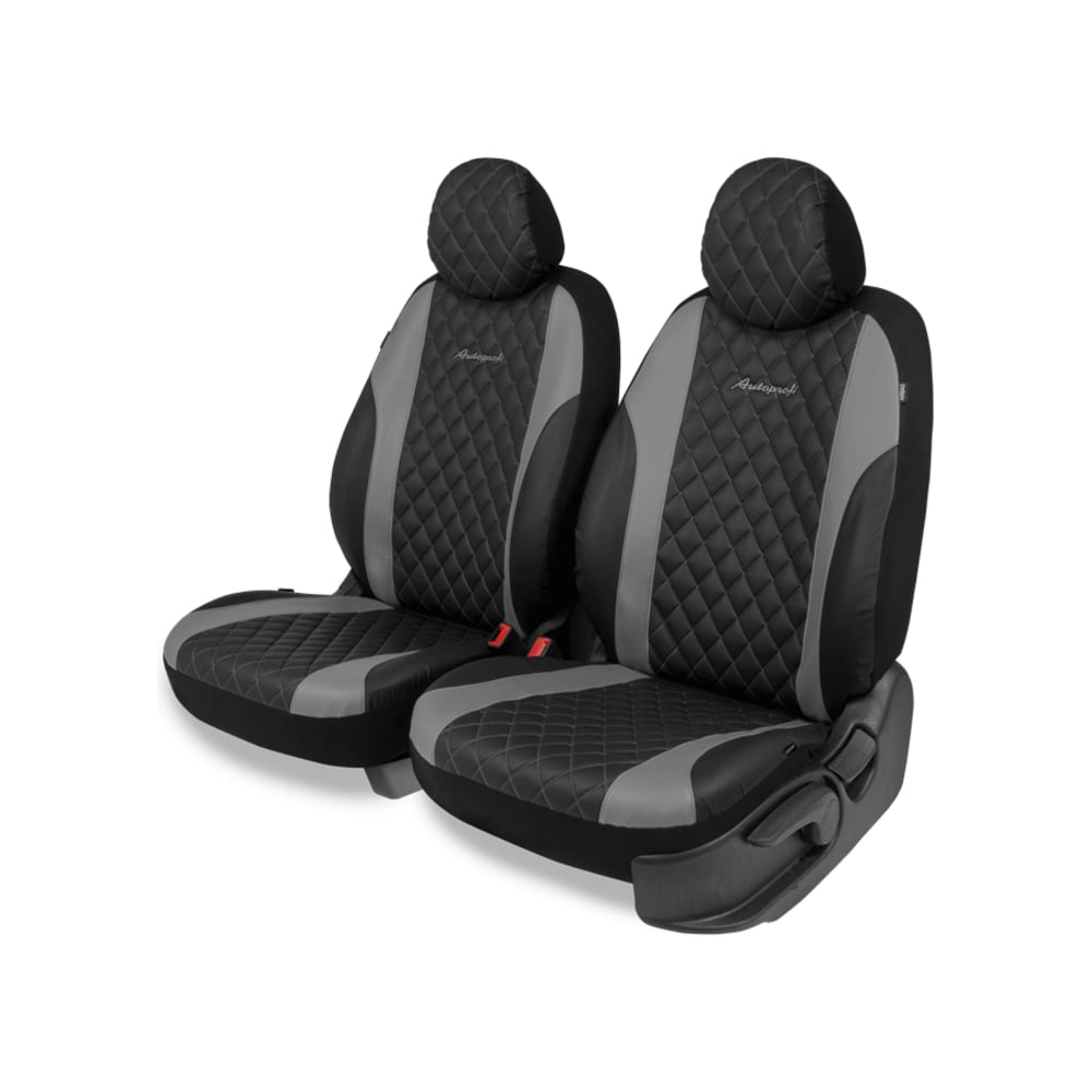 Авточехлы на передние сиденья AUTOPROFI серия Standad, Excellent. Экокожа, 3 мм. поролон, 6 предметов, чёрн./т. серый EXL-603G BK/D. GY