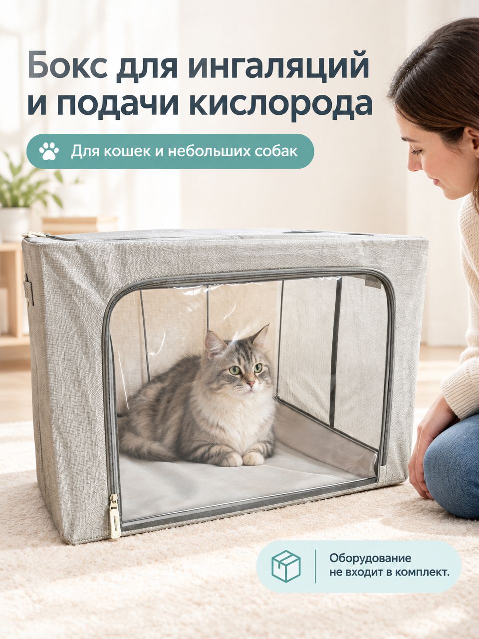 Бокс для ингаляций и подачи кислорода для кошек и небольших собак, складная кислородная палатка для питомцев