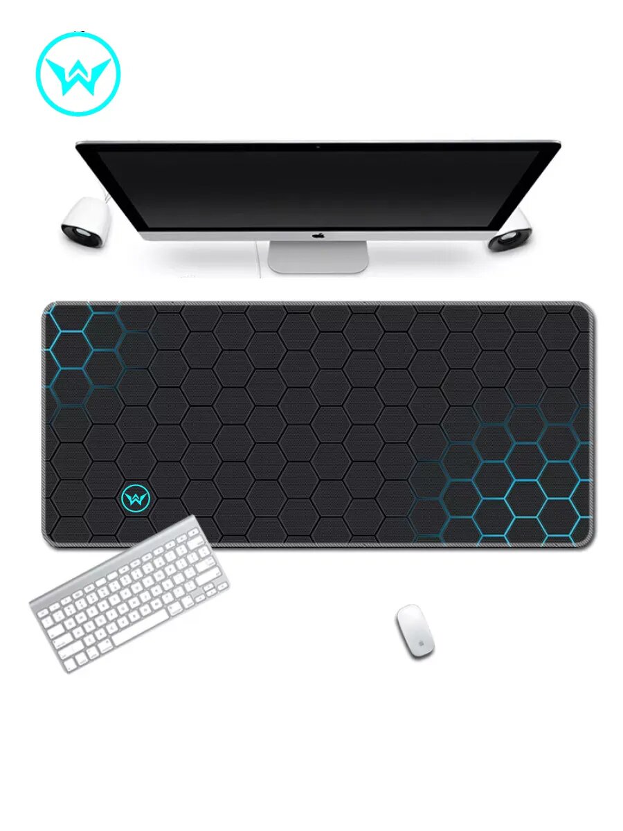 Черный игровой коврик для мышки 90*40*0.3 cm XL Mousepad waterproof
