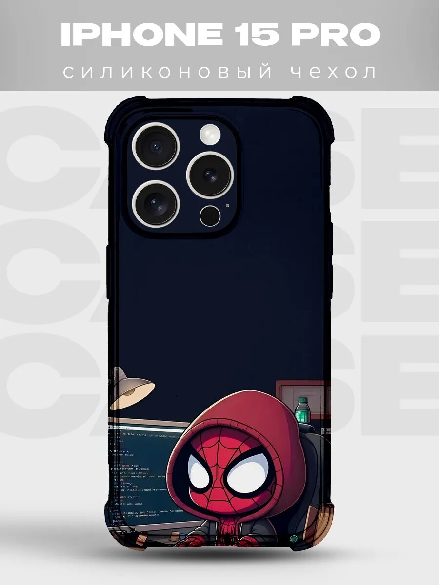 Чехол на iPhone 15 Pro Человек-паук комикс spider man марвел