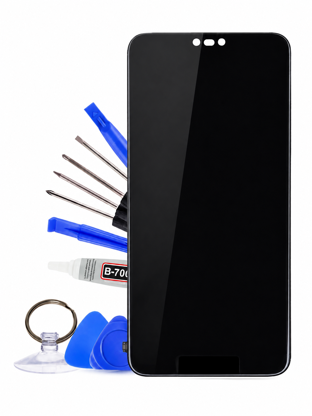 Дисплей Premium для Huawei Honor 10 (COL-L29) в сборе с тачскрином, чёрный + набор инструментов + клей B-7000