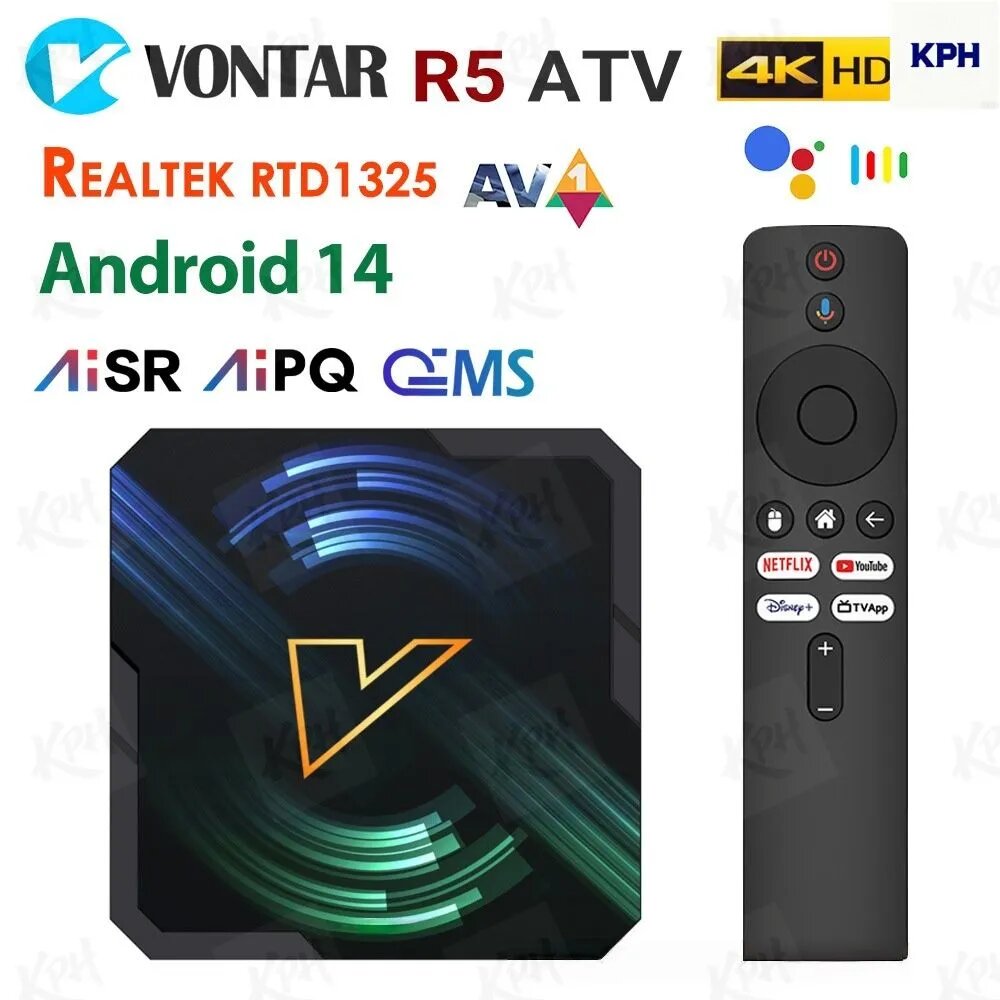 VONTAR Медиаплеер R5 ATV 2+16GB Android14 Realtek1325 A55, европейский стандарт