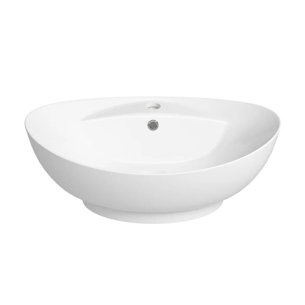 Накладная раковина для ванной комнаты Lavinia Boho Bathroom Sink 33311100: умывальник из фарфора 59 см, овальный, цвет глянцевый белый