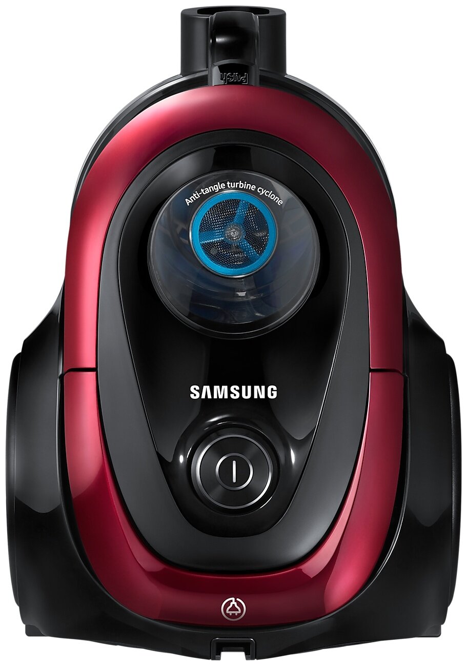 Пылесос Samsung "VC18M21A0S1", мощность всасывания 380Вт, контейнер 1, 5л черный/красный, традиционный, сухой