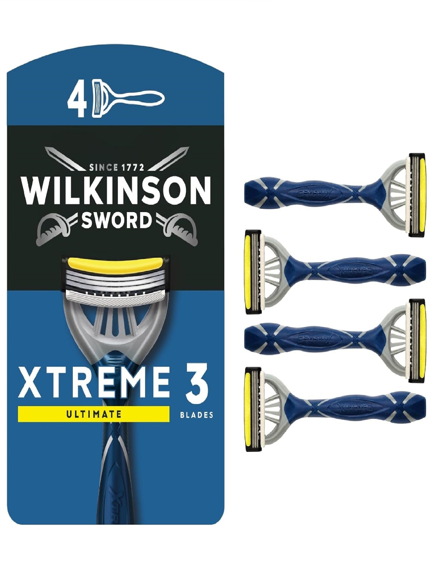 Бритвенные станки одноразовые Wilkinson Sword XTREME3 Ultimate Plus( Comfort), (4 станка)