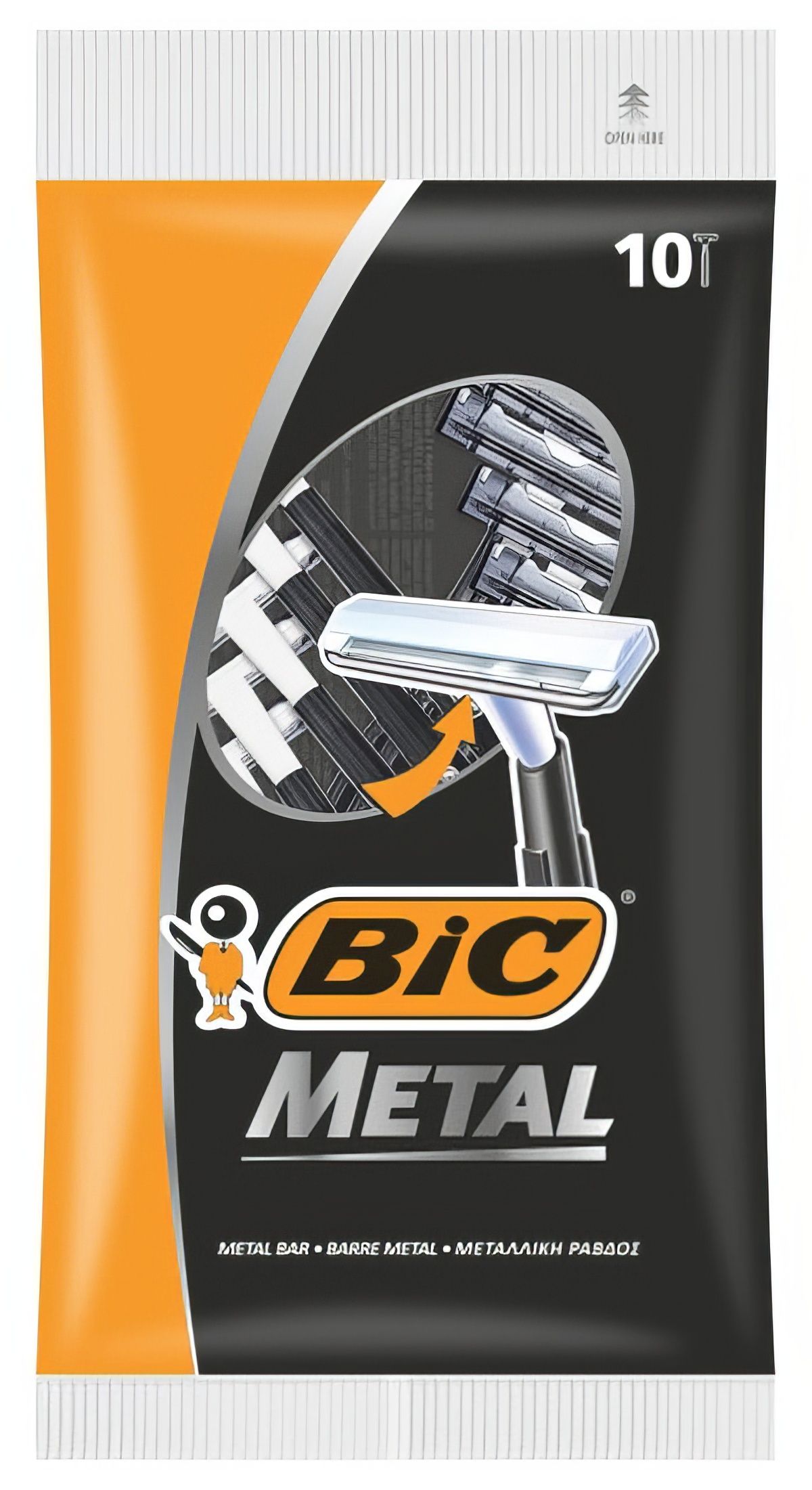 Станок для бритья BIC Metal 10шт с защитным металлическим покрытием одноразовый