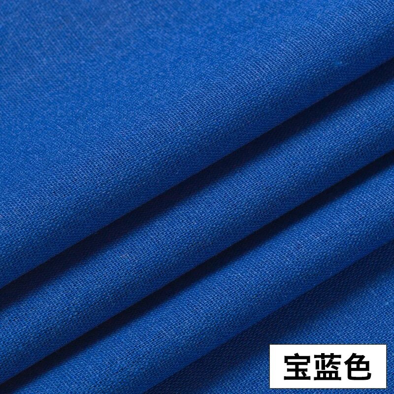 Ткань синяя льняная хлопковая 50x140 см, royal blue