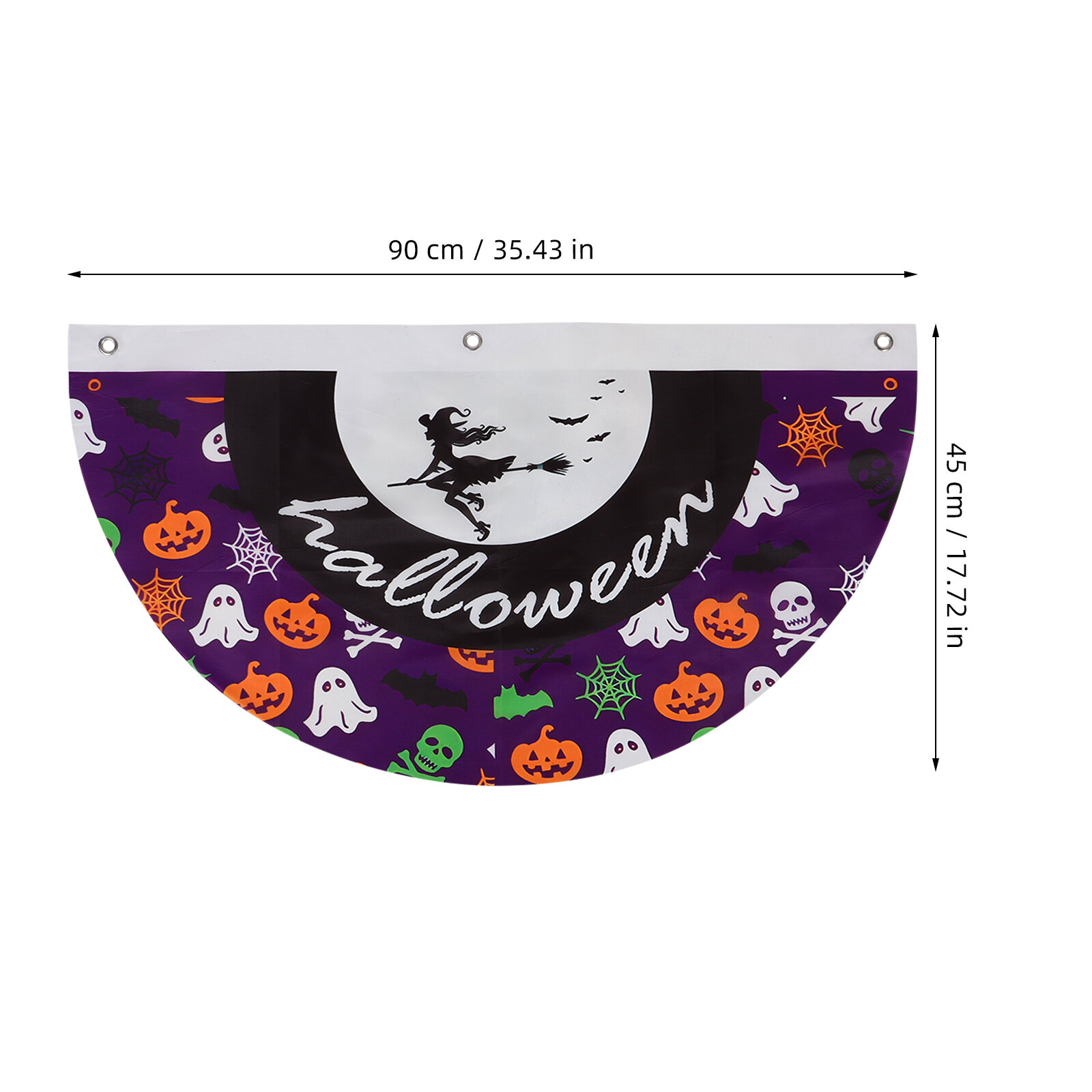 2 Штуки Флаги Для Украшения Halloween С Фантастическим Дизайном Цвет Пурпурный Размер 90.00X45.00X0.20Cm