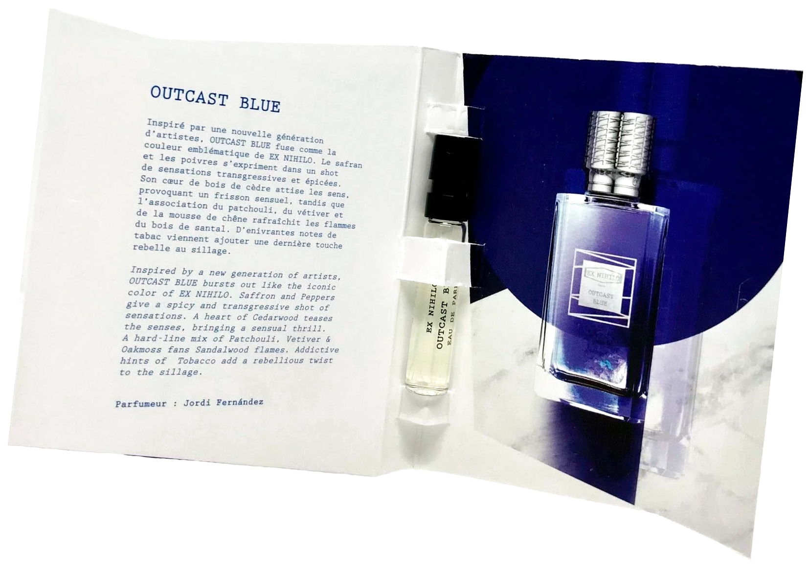 Парфюм Ex Nihilo Outcast Blue 2 мл миниатюра для женщин и мужчин / Экс Нихило Ауткаст Блю духи сэмпл