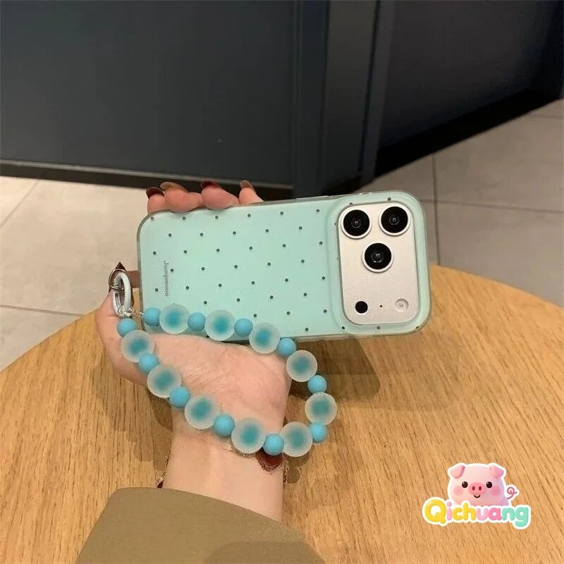 Милый чехол для телефона в горошек для Realme C85 Pro C75 C75x C73 C71 C67 Realme C30S, Cyan L4273