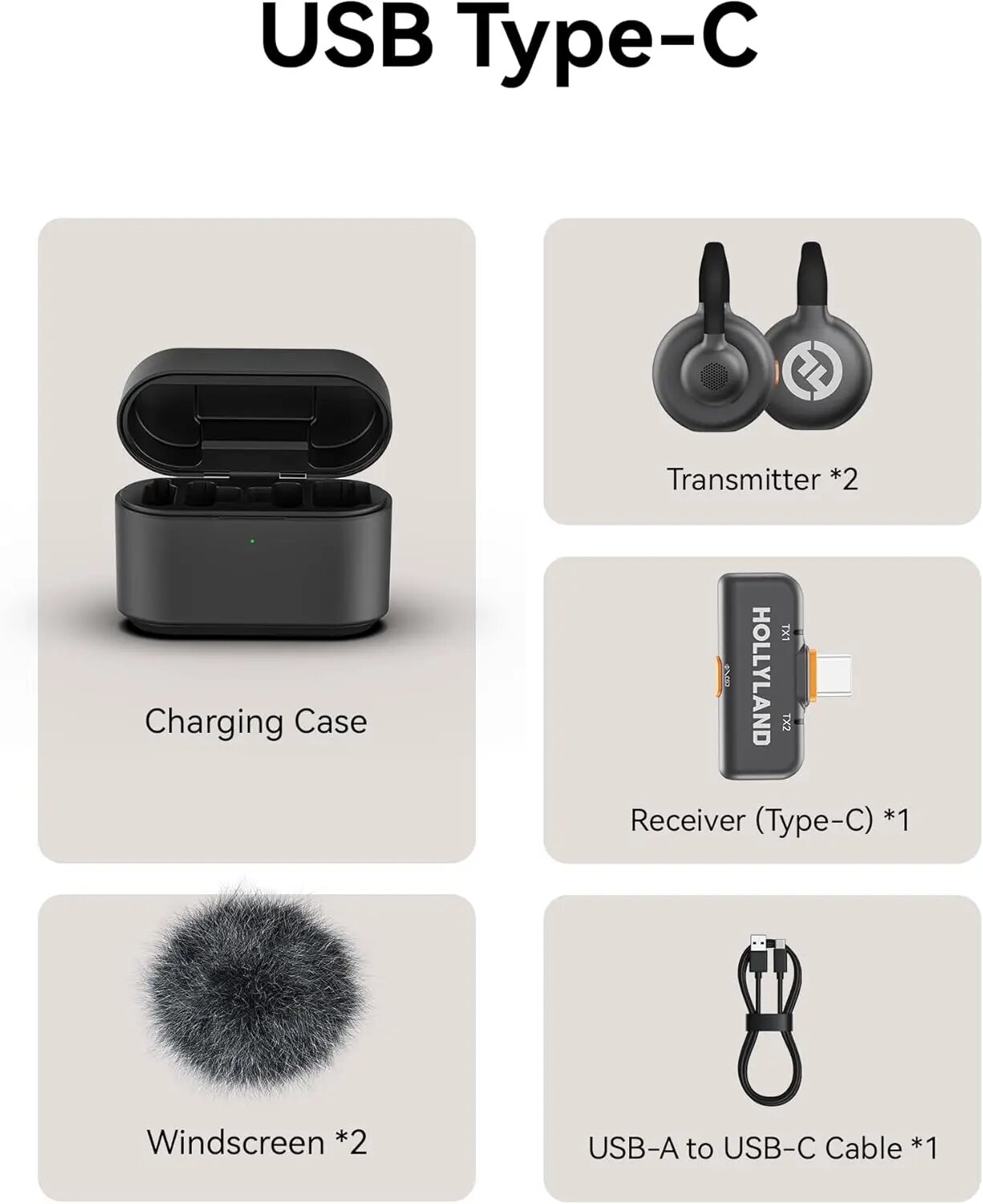 Беспроводной петличный микрофон Hollyland Lark M2S LARK M2S-USB-C Plug