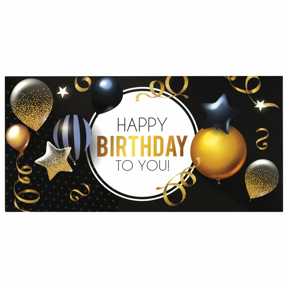 Конверт для денег Золотая Сказка "Happy Birthday To You!", Шары, 166х82мм, выборочный лак (113751), 400шт.
