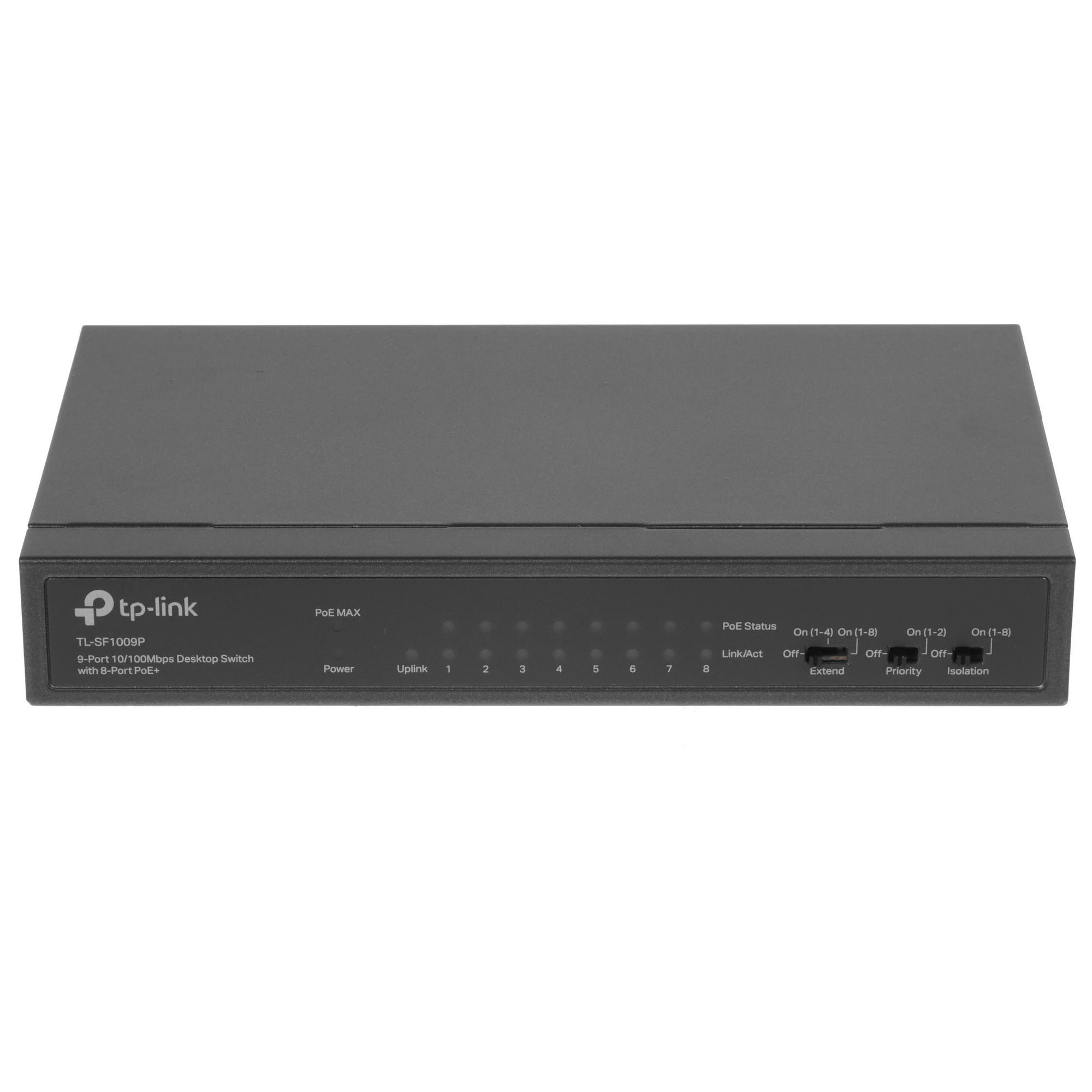 Коммутатор сетевой TP-Link TL-SF1009P, 9 портов, до 100 Мбит/с, PoE+, неуправляемый
