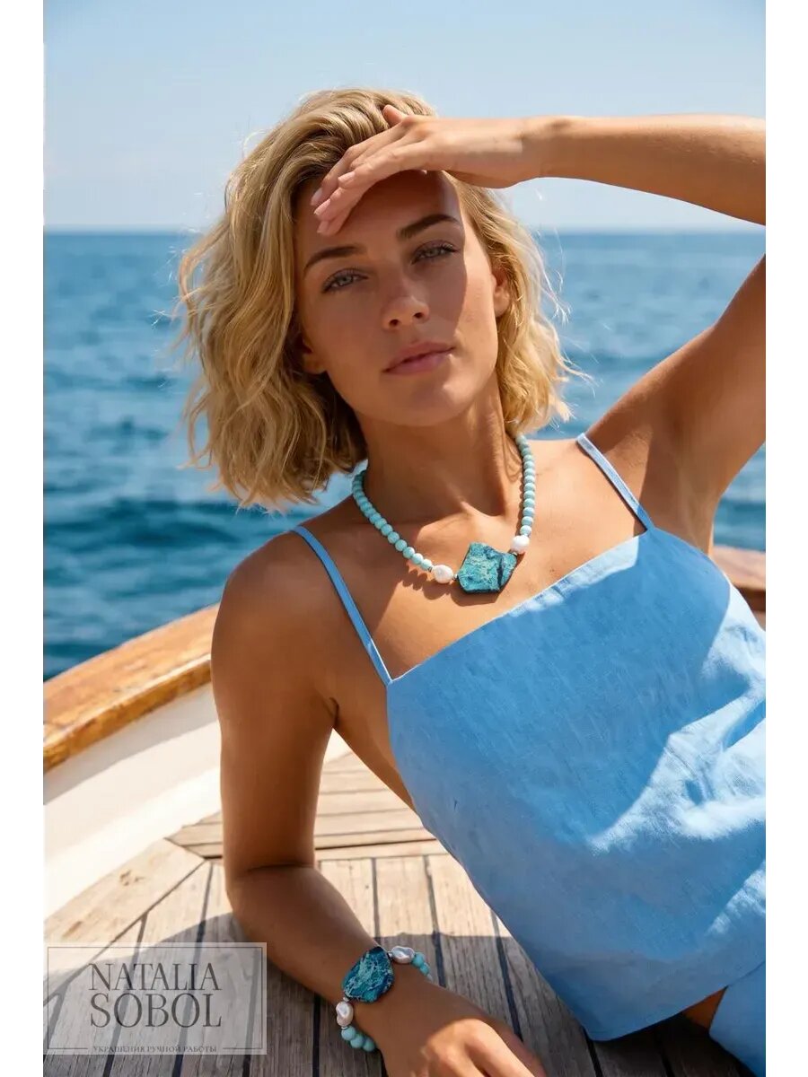Чокер Natalia Sobol, жемчуг имитация, говлит