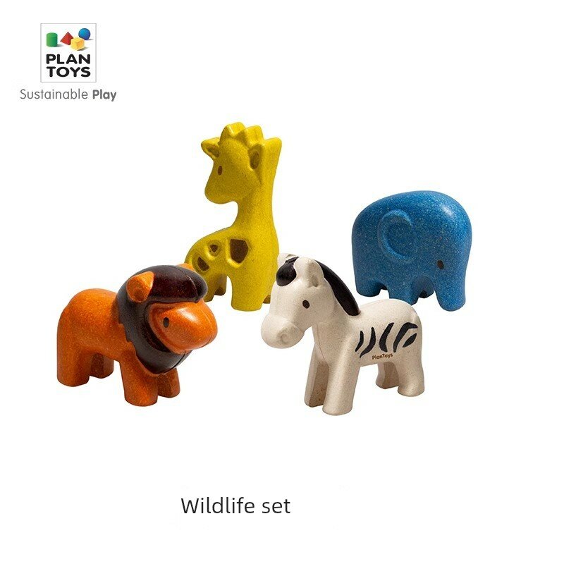 Plantoys Набор дикой природы для детей: Образовательный зоопарк с реалистичными животными, игрушечный комплект