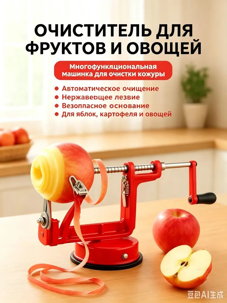 Ручная яблокочистка со спиральной нарезкой, кухонный аксессуар для яблок
