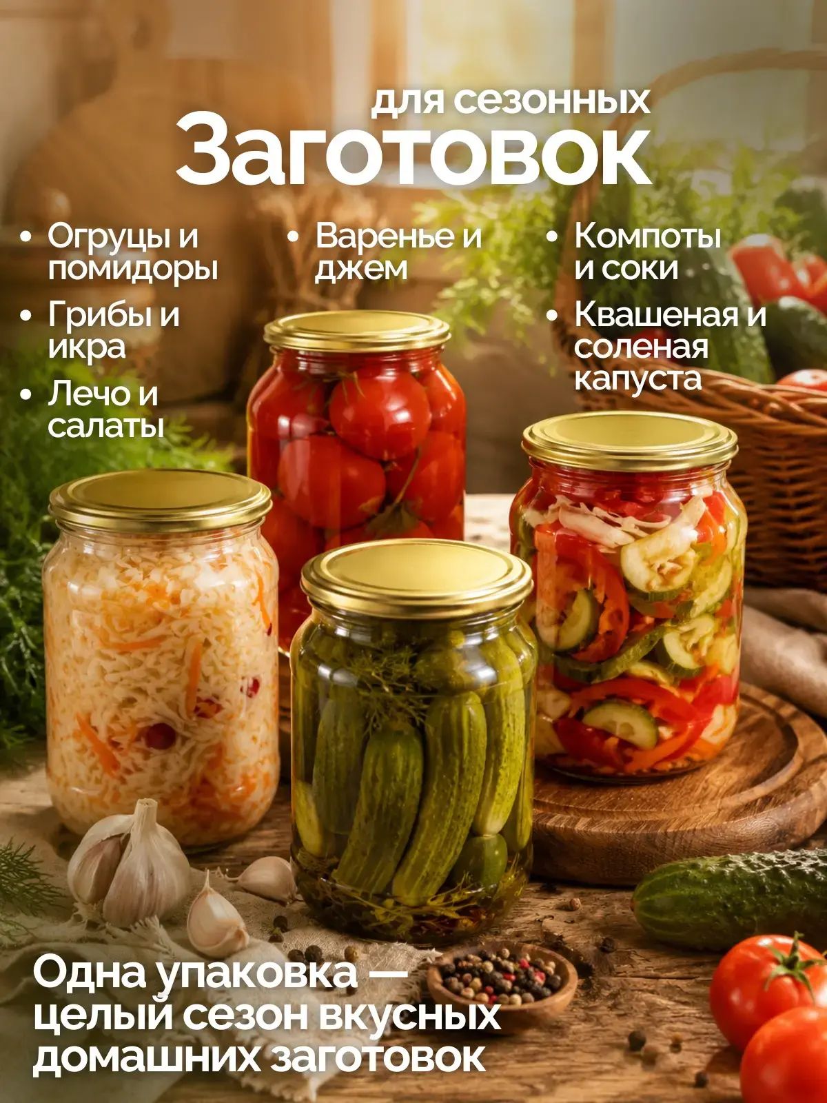 Крышки закаточные для консервирования металлические/ крышка для банки с резинкой, 20 шт