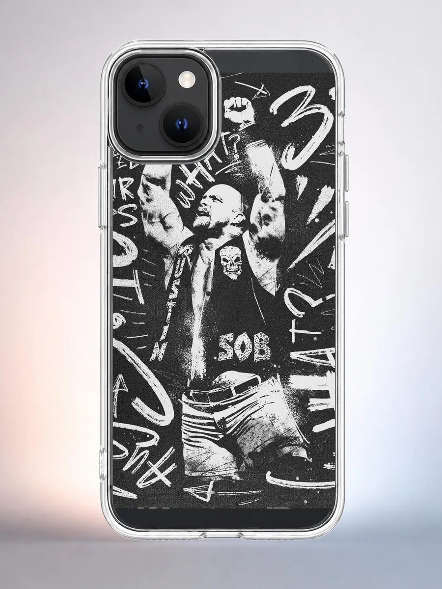 Чехол iPhone 13 бокс коллаж арт силиконовый