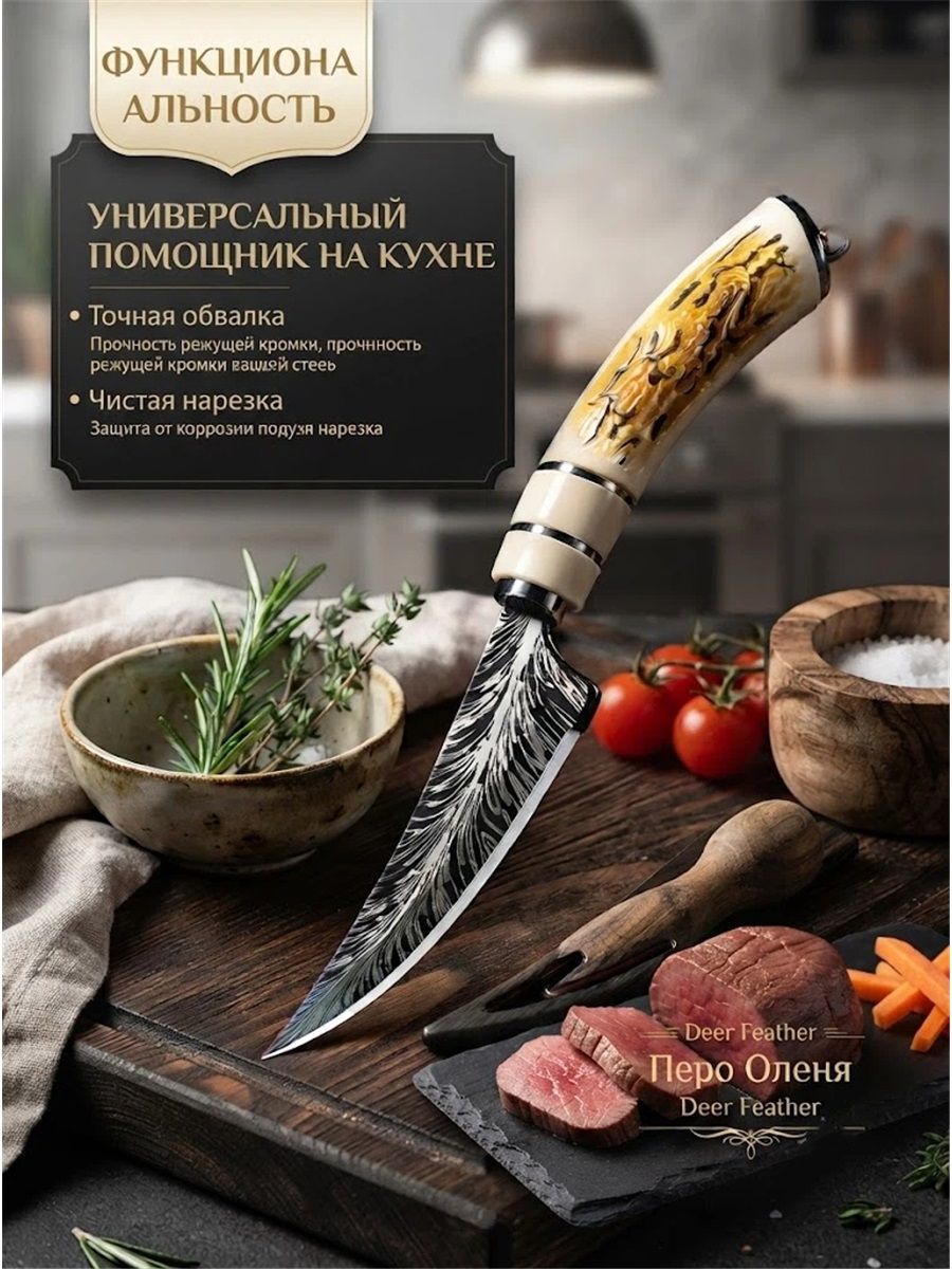 Нож столовый 1 предм. черный матовый