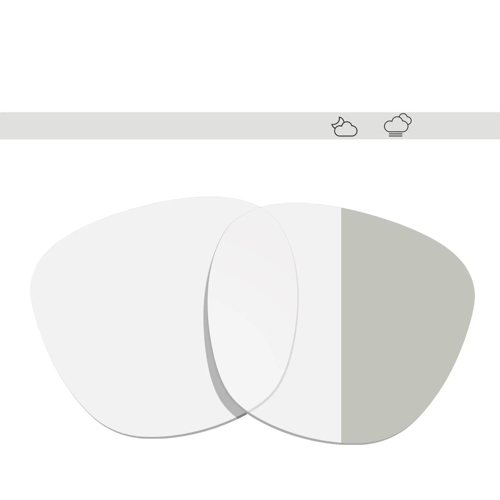 Линзы Beeyspecslab для RayBan Clubmaster RB3016 51 мм Photochromic Clear, Белый