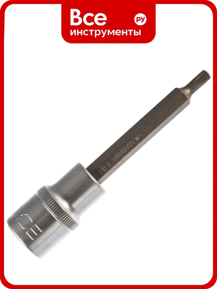 Головка-бита SPLINE 12-лучевая (M5; 1/2"; L-100 мм) ROCKFORCE RF-34810005