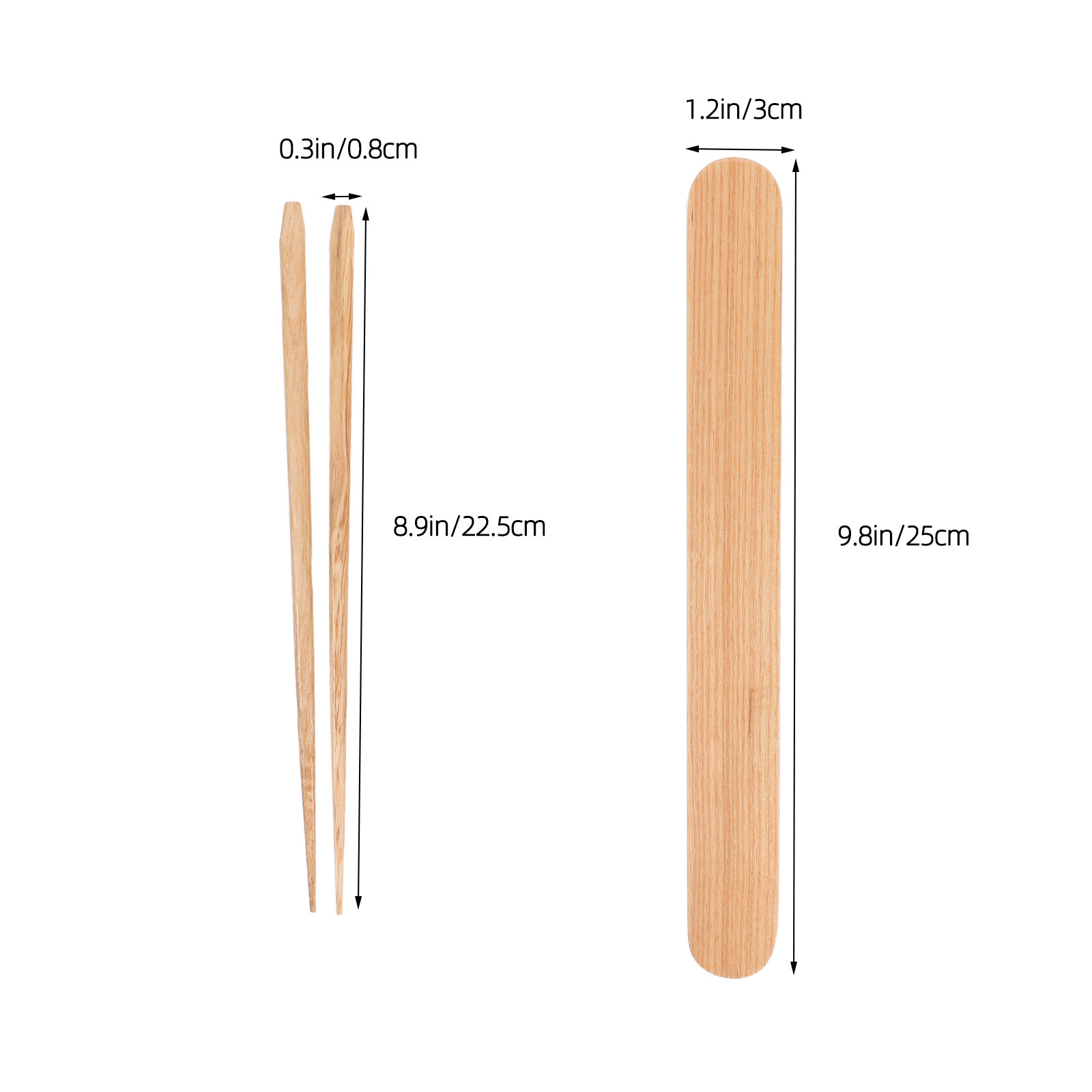 Палочки для еды из белой древесины, компактные выдвижные, 22.50x0.80x0.80 см