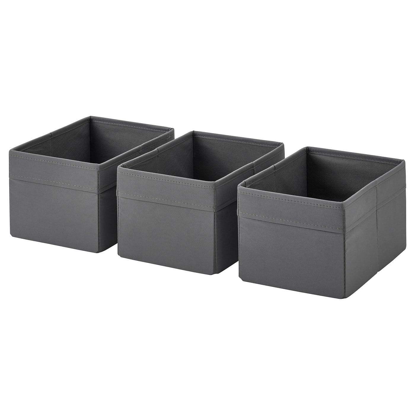 Органайзер для хранения вещей IKEA DRONA 706.321.32, 3 шт, темно-серый, 18x25x15 см