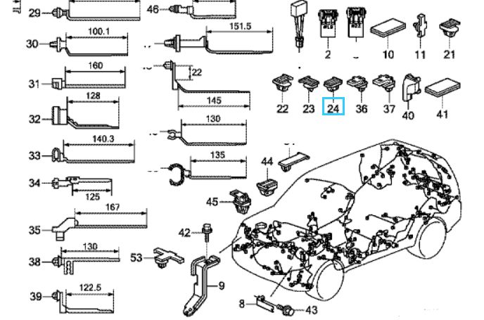 Фиксатор, соединительный (чёрный); Артикул Honda: 91533S82003 (Оригинал)