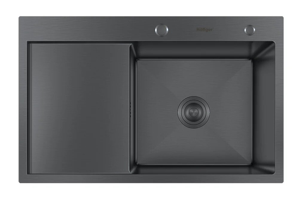 Мойка для кухни HOFFGER 7850R BLACK (Чаша справа)