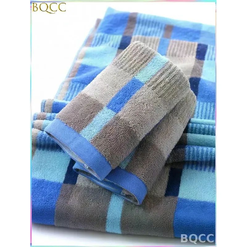 Банное полотенце хлопковое синее 35x75 см 1 шт