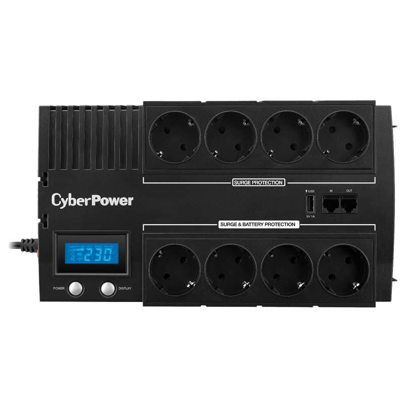 ИБП Cyberpower BR700ELCD, 700 ВА, 420 Вт, Line-Interactive, 8 розеток, Schuko BR700ELCD