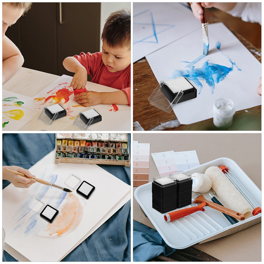 25 Штук Белые Подушки Для Инкрустации Diy Цветная Живопись Подушки Для Создания Штампов 3.00X3.00X1.70Cm
