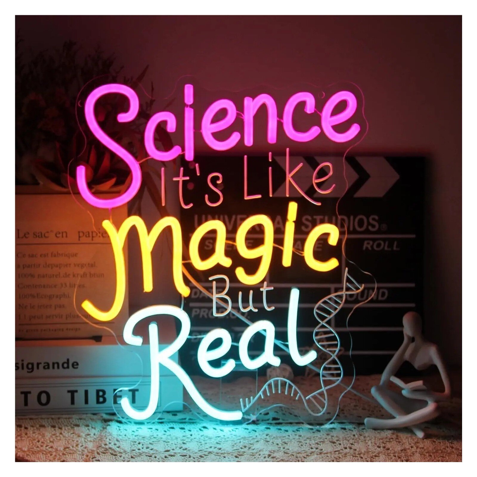 Светодиодная Неоновая Вывеска "Science It's Like Magic But Real " 40.5X34cm