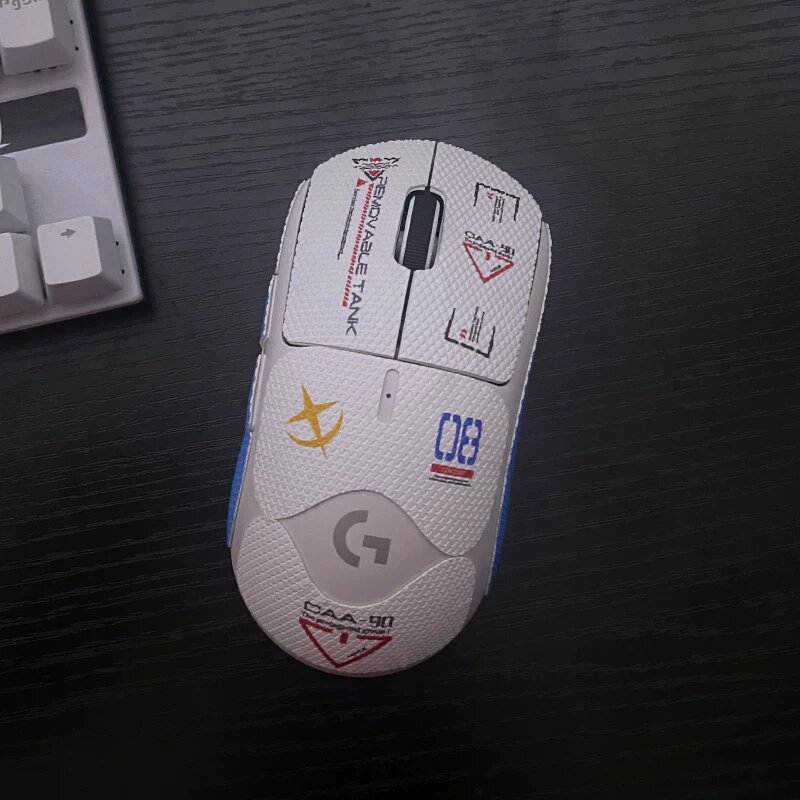 Сине-белая наклейка с Гундам для мыши Logitech G Pro Wireless (модели 2 и 3)