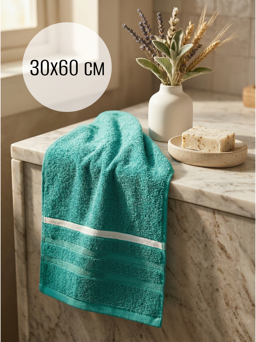Полотенце махровое F&H Флеш, 30х60 см, зеленый