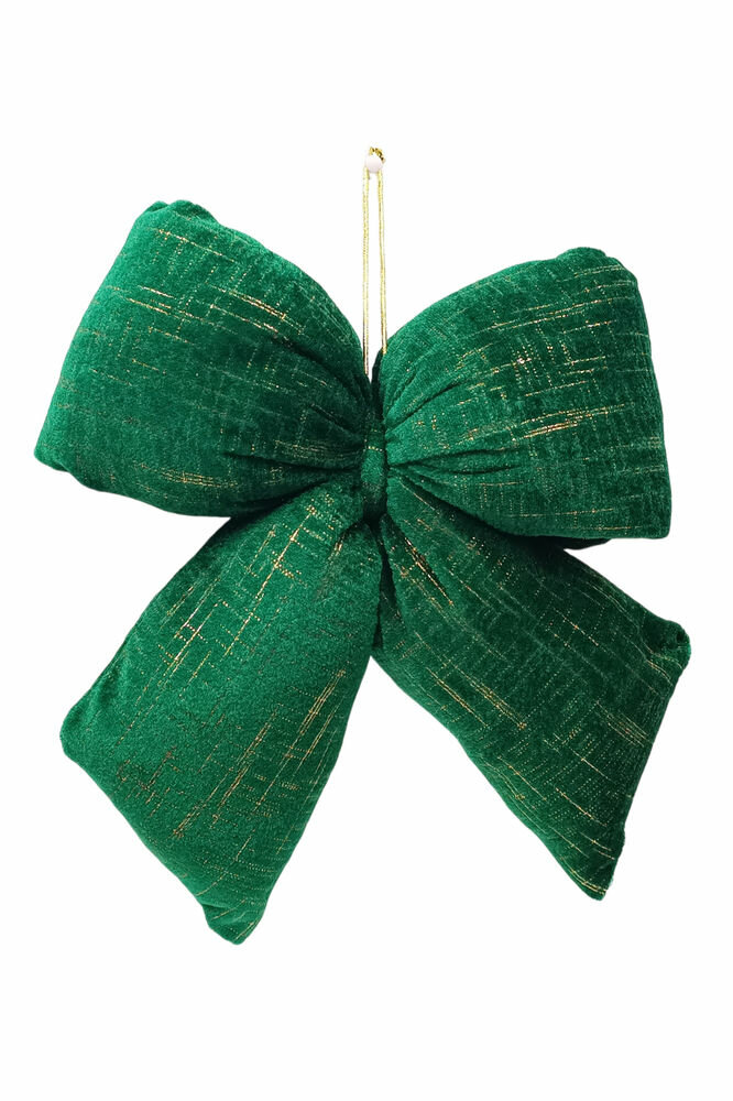 Декоративный бант буффон, текстиль, зелёный, 28х24 см, Дю Эссе Кристмас (Due Esse Christmas) XNA24070151
