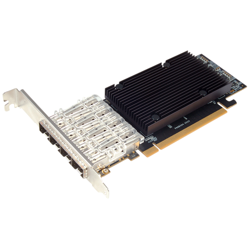 Сетевая карта Sunrich ST Lab N-1260, 4 порта SFP28 25 Гбит/с, PCIe 4.0 x16, Broadcom BCM57504 N-1260