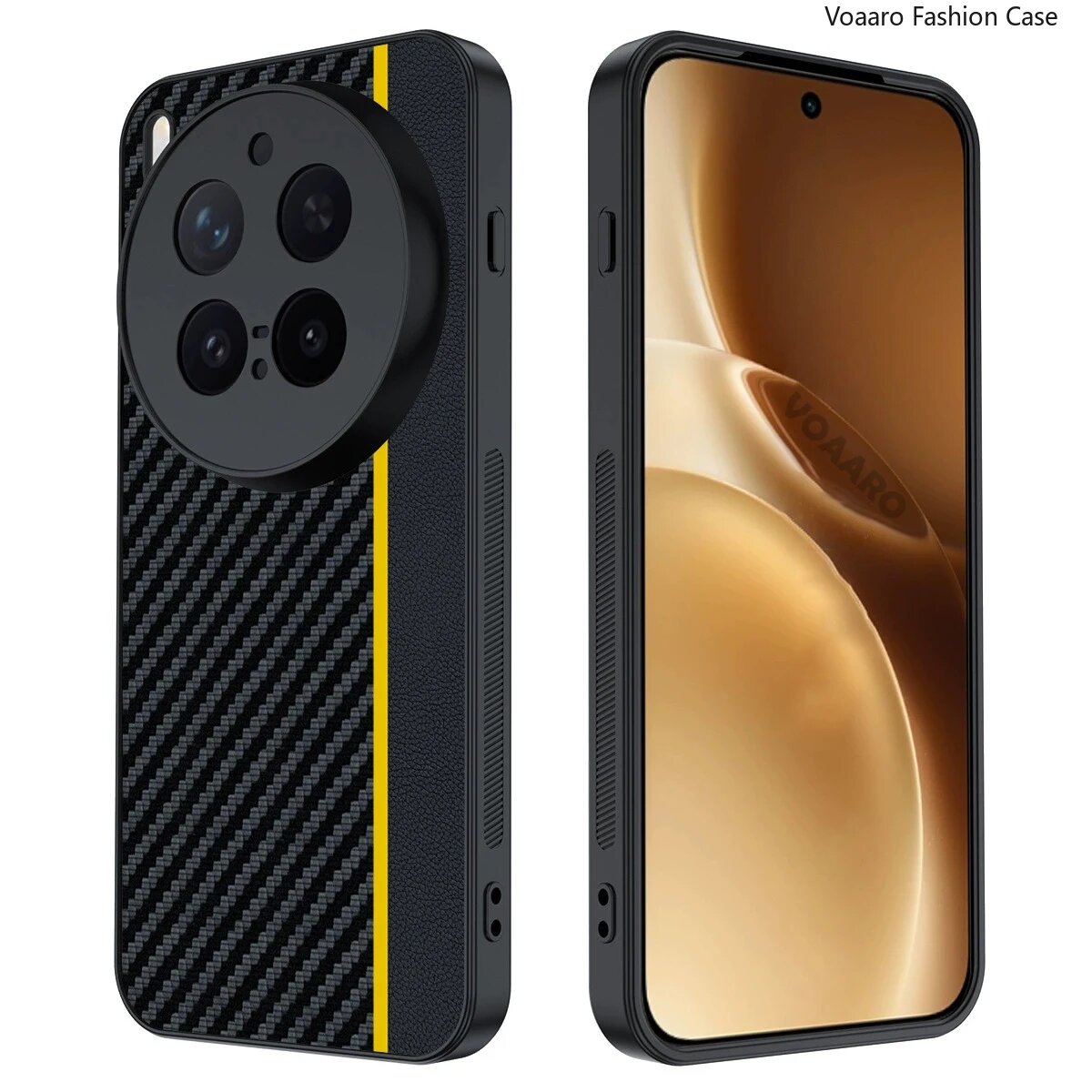 Чехол для Vivo X300 Pro, желтый, карбон
