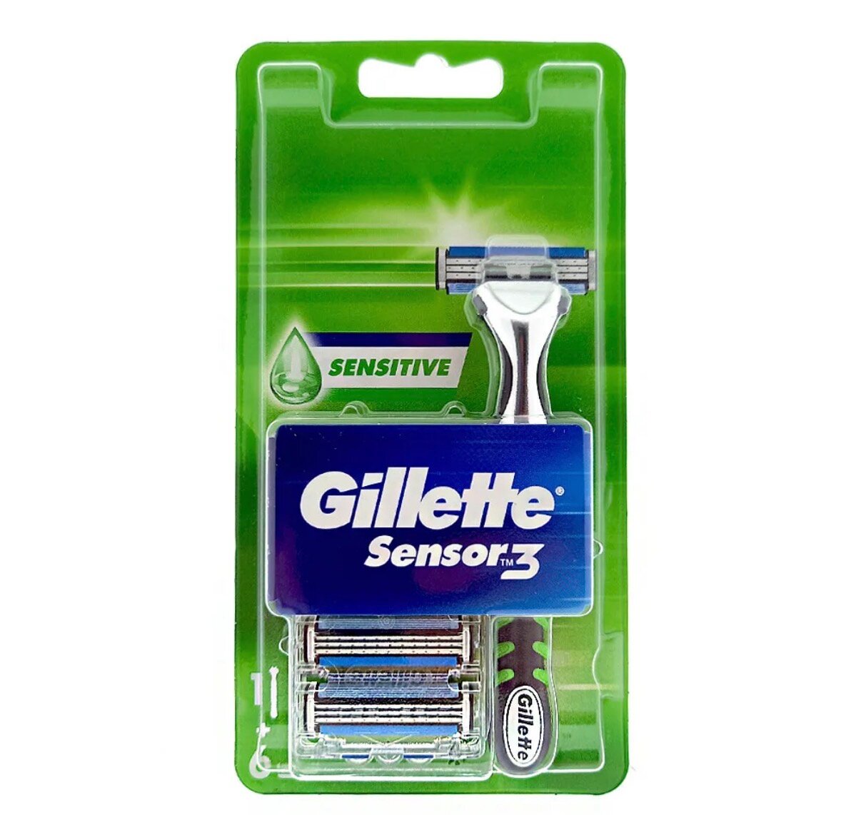 Мужской бритвенный станок с 6 сменными лезвиями Gillette Sensor 3